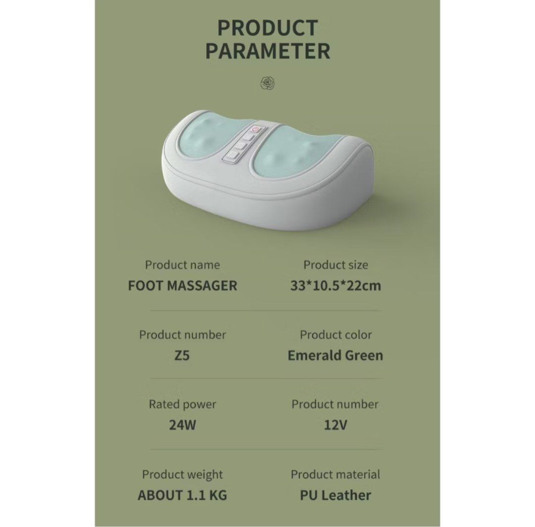 Jinkairui Foot Massager Electric Roller Calf Massage Shiatsu Therapy 1585