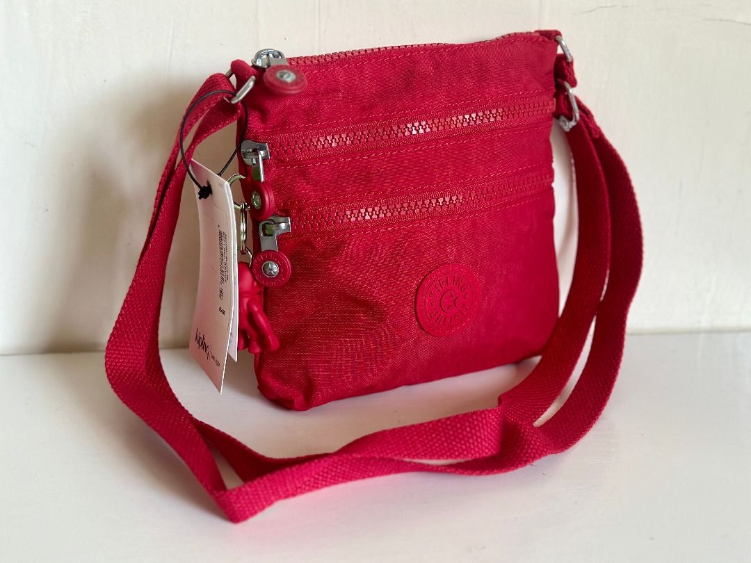 KIPLING ALVAR XS MINI CROSSBODY SLING SHOULDER BAG PURSE- RED ROUGE ...