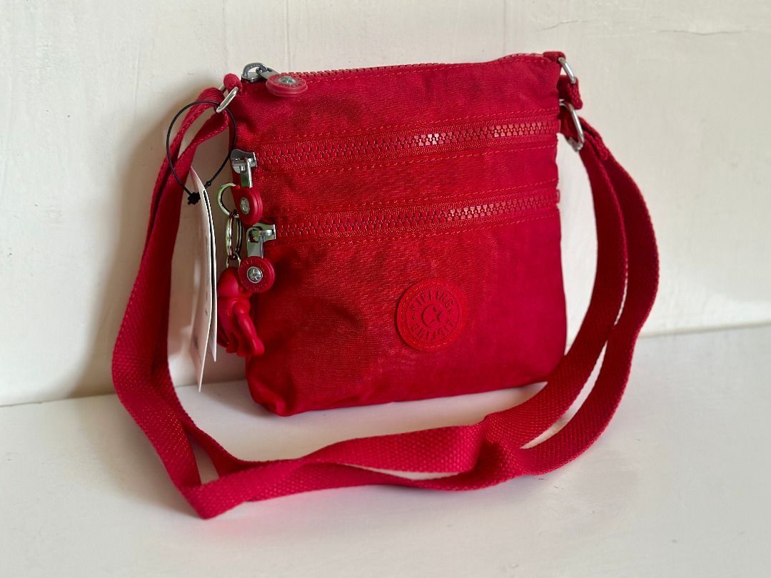 KIPLING ALVAR XS MINI CROSSBODY SLING SHOULDER BAG PURSE- RED ROUGE ...