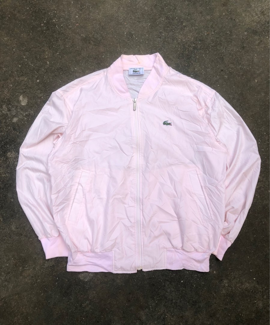Lacoste - Light Pink Chemise Bomber Jacket 1990s Large, Men's Fashion ...