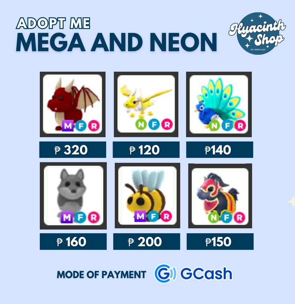 Mega Neon & Neon Pets Adopt Me, Hobbies & Toys, Toys & Games on Carousell