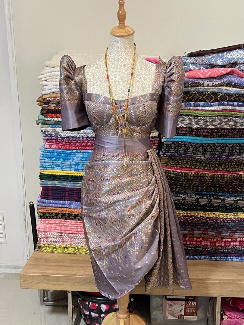 Modern Inabel Woven Silk Filipiniana, Women's Fashion, Dresses & Sets ...
