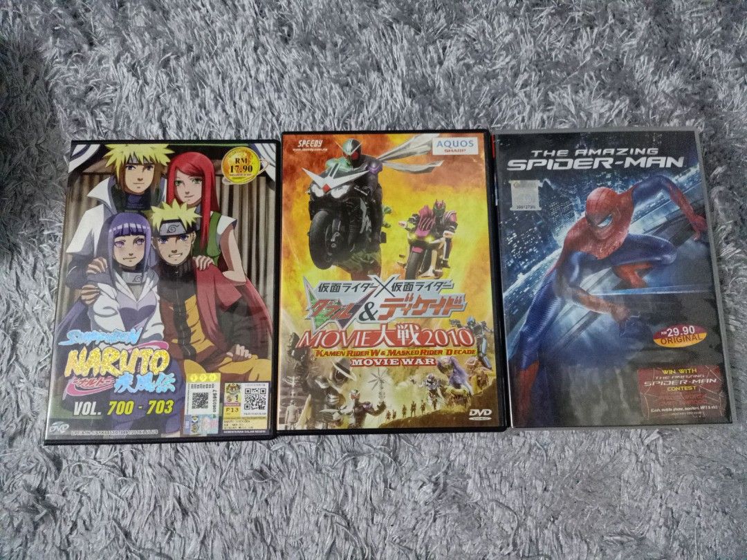 Naruto, Kamen Rider movie & Amazing Spiderman Original DVD, TV & Home ...