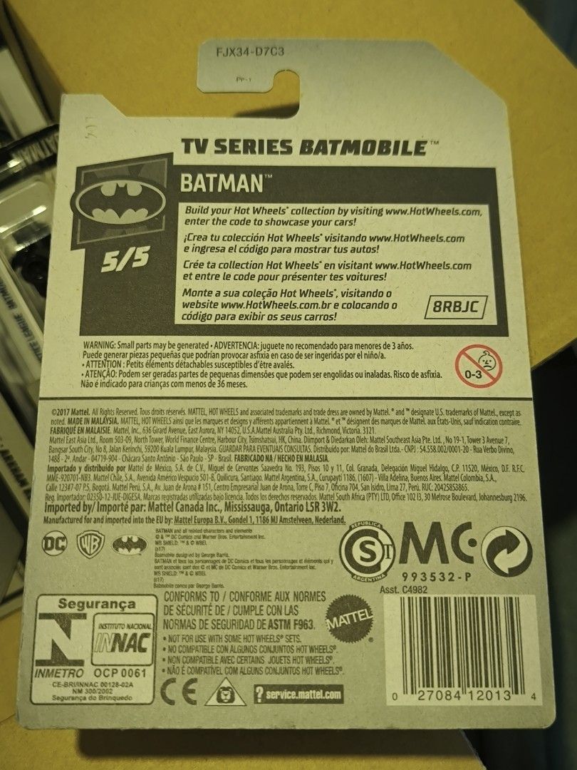New TV Series Batmobile Batman DC Red Lines Hot Wheels HotWheels Car ...