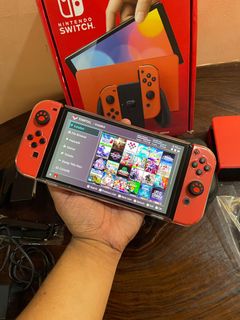 Nintendo Switch OLED Model Mario Red Edition, Video Gaming, Video Game ...