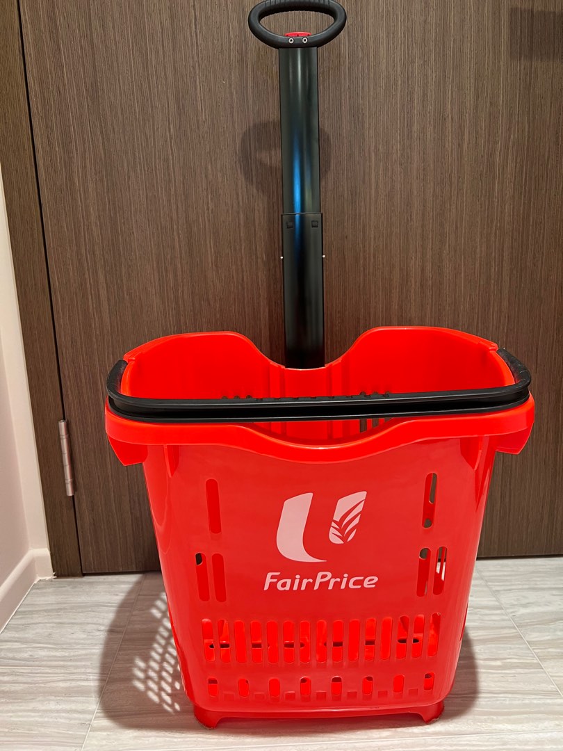 NTUC FairPrice Shopping Trolley/ storage/ laundry basket, Furniture ...