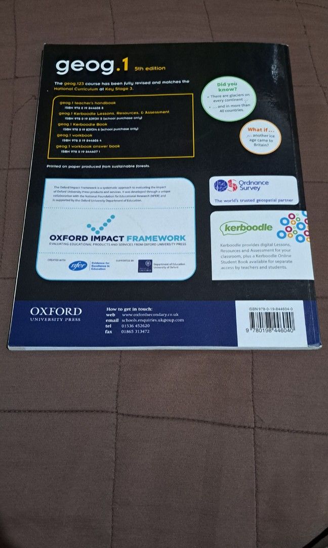 Oxford Geography 1 for key stage 3 5th edition, Hobbies & Toys, Books & Magazines, Textbooks on ...