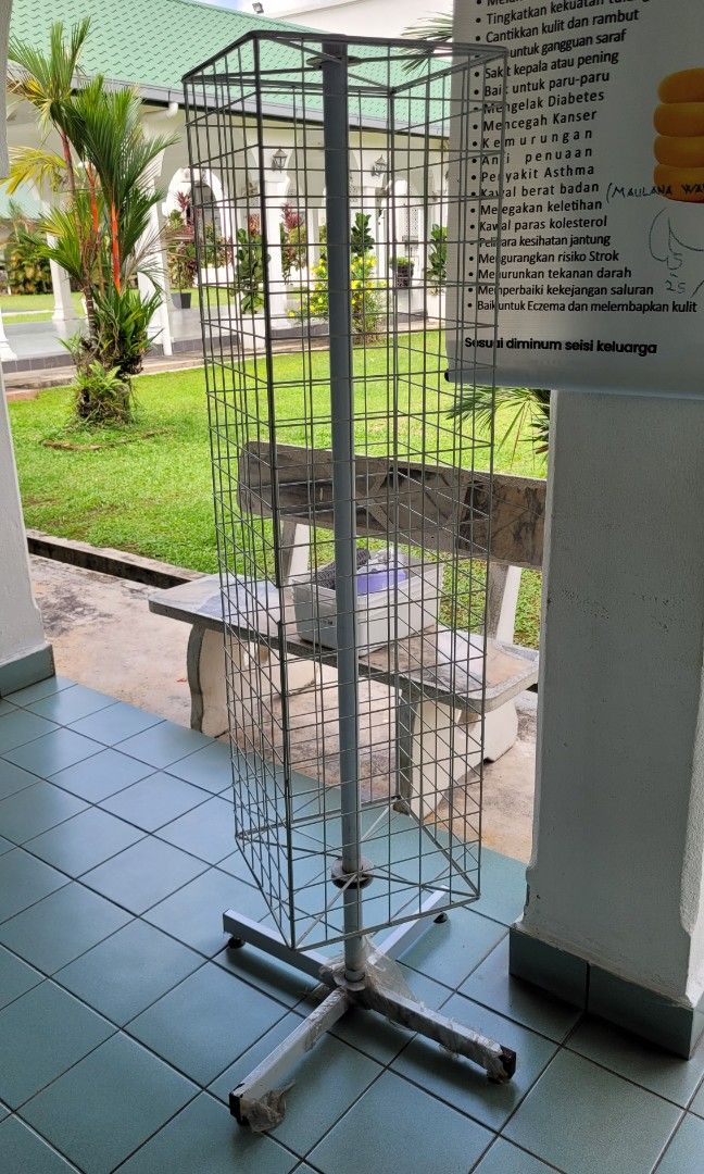 Prelove 4 way netting display stand/rak gantung 4 penjuru boleh pusing ...