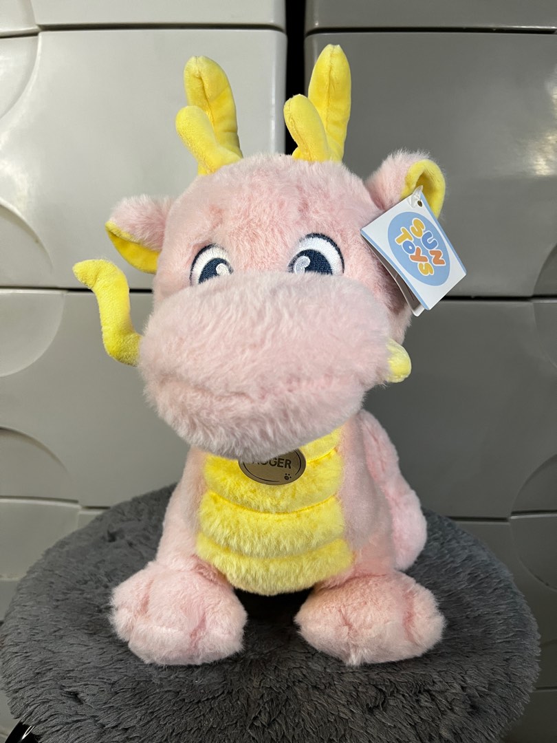 Rare New Year Sun Toys Super Cute Pink Dragon Plush/Stufftoy, Hobbies ...