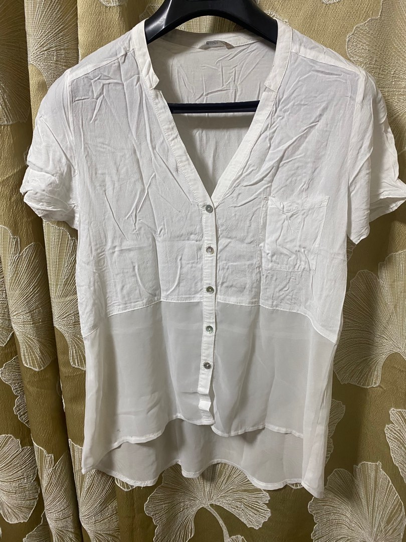 Short-sleeve see through button down polo, Women's Fashion, Tops ...