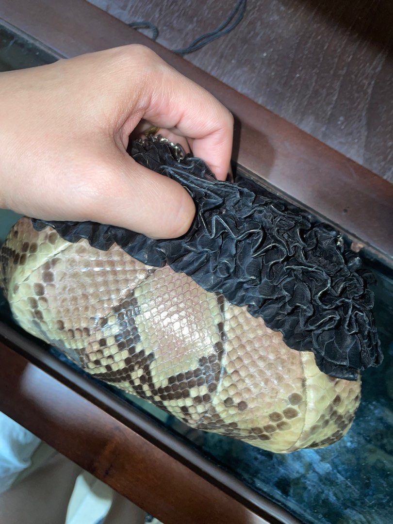Snake skin pouch bag, Women's Fashion, Bags & Wallets, Purses & Pouches ...
