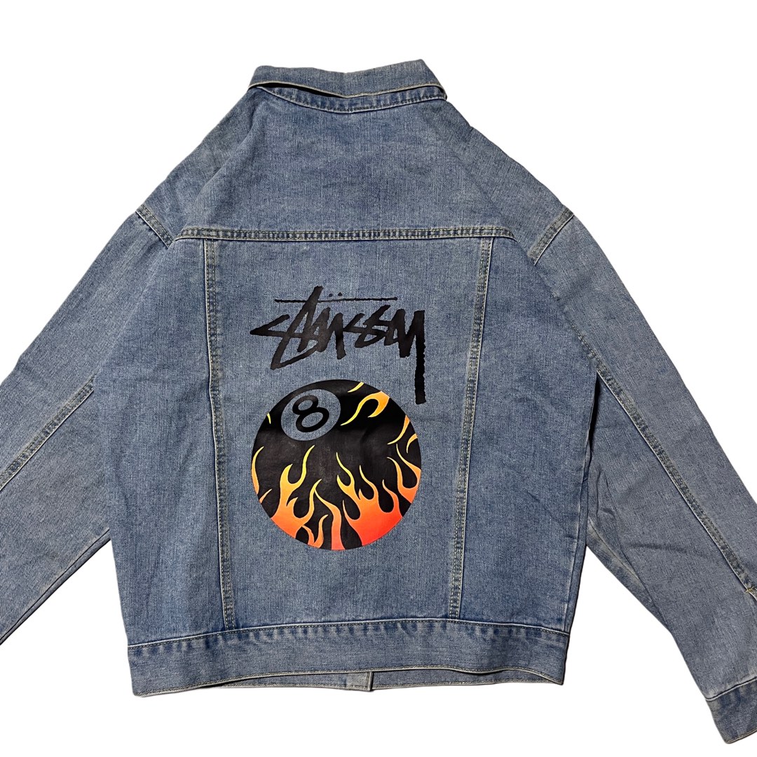 Stussy Fire Denim Jacket, Men's Fashion, Coats, Jackets and Outerwear ...