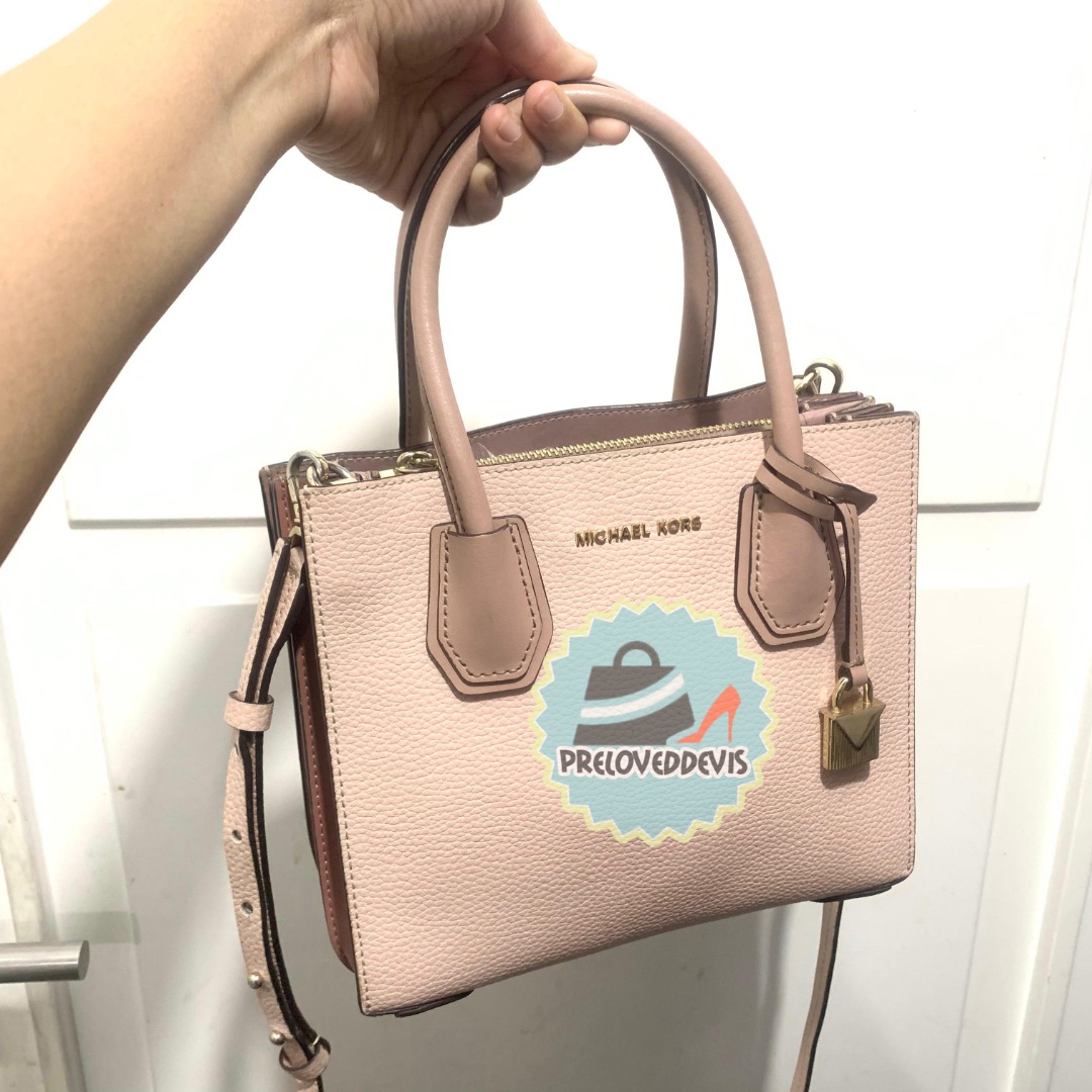 Tas Michael Kors Mercer Pebbled Accordion Two Tone Authentic Original ...