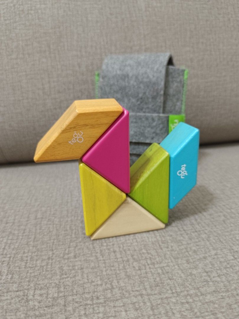 Tegu Pocket Pouch Prism Magnetic Wooden Block Set tints, Hobbies & Toys ...