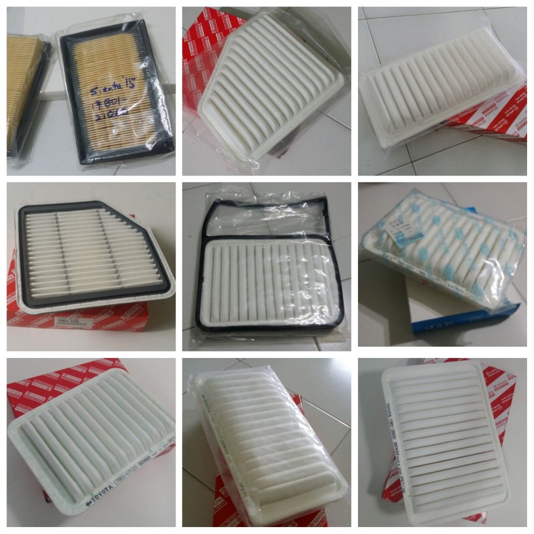 Toyota car Engine air filter cabin aircon filter front rear wiper door ...