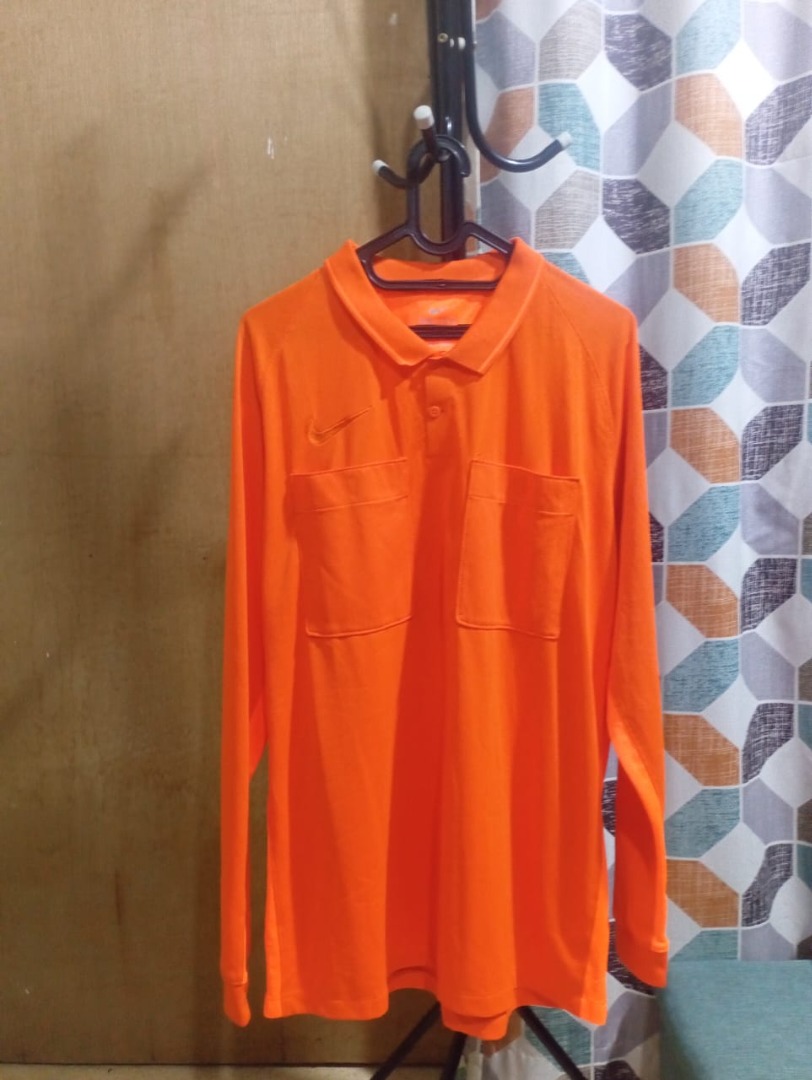 Wasit-Kaos Jersey Nike Wasit Sepakbola Warna Orange Longslip, Fesyen ...