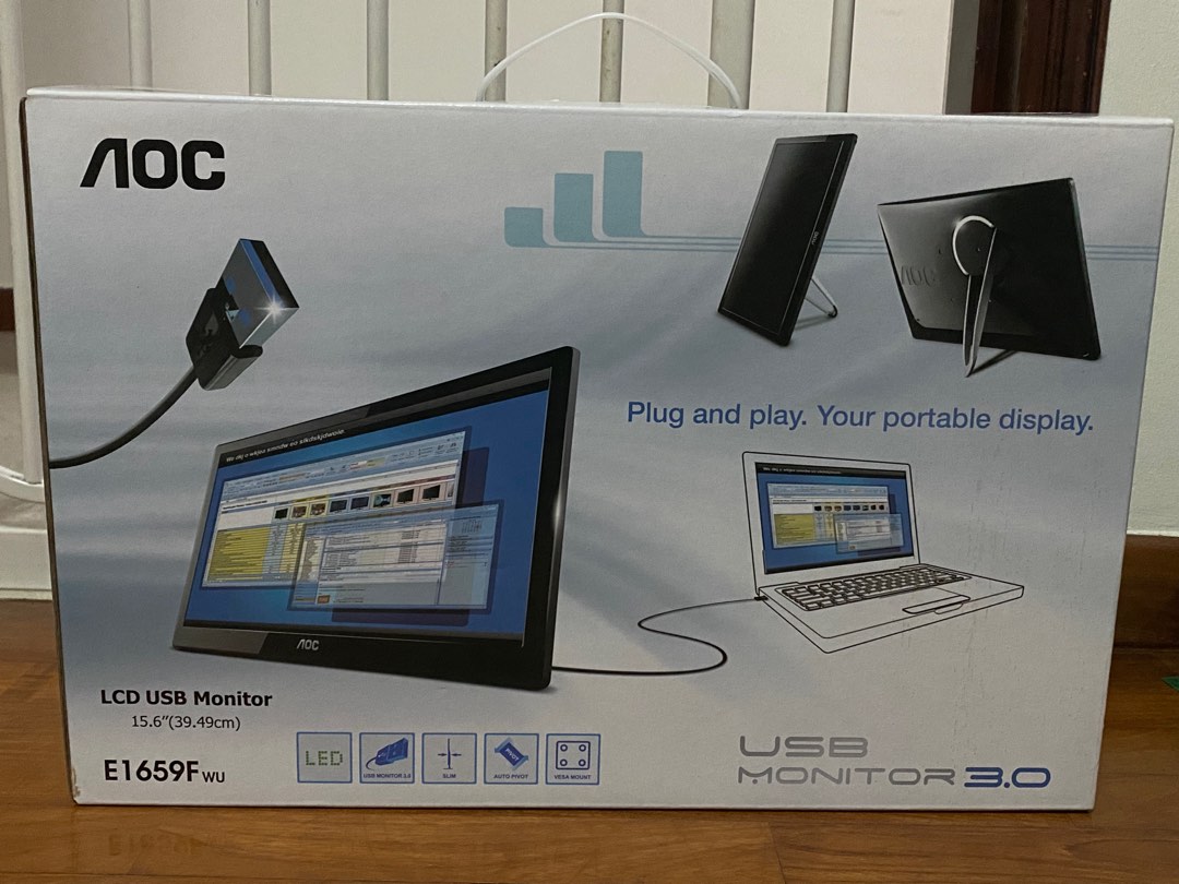 AOC LCD USB MONITOR 15.6 Inch, Computers & Tech, Parts & Accessories ...