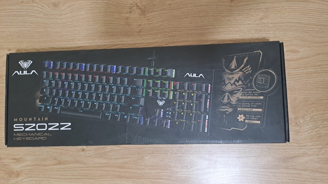 AULA S2022 Pink Mechanical Gaming Keyboard Blue Switch, Full Size USB ...
