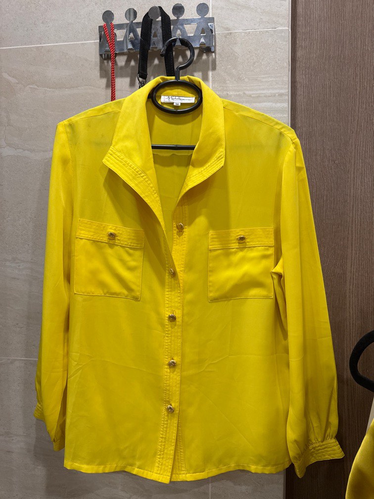 Bright yellow top, Women's Fashion, Tops, Blouses on Carousell