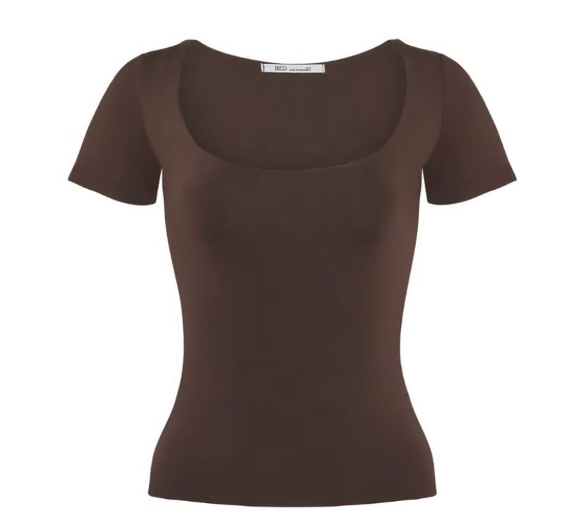 BSCO Umi Top Choco Brown, Women's Fashion, Tops, Shirts on Carousell