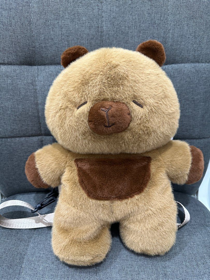 Capybara bear bagpack plushie, Hobbies & Toys, Toys & Games on Carousell