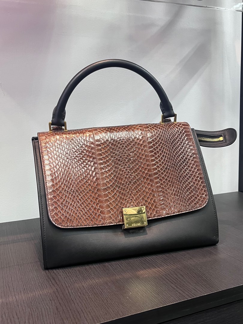 Celine Trapeze small python tricolor leather Bag, Luxury, Bags ...