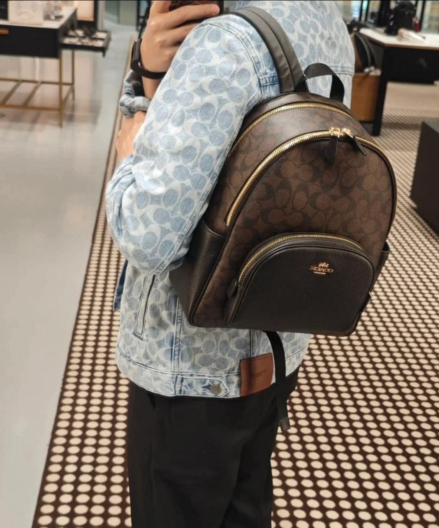 Coach Ladies Backpack - 5671 Court Backpack in Signature Coated Canvas ...