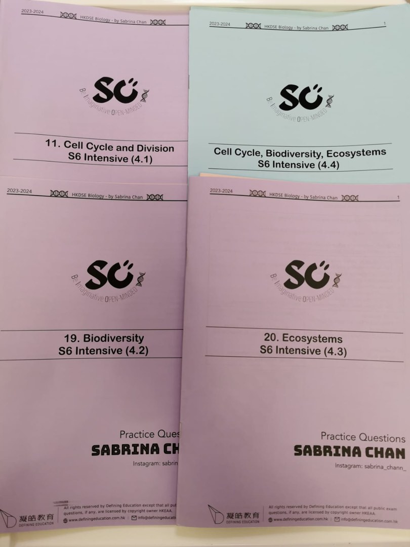 DSE Biology INTENSIVE (cell cycle+ biodiversity+ ecosystem) Practice ...