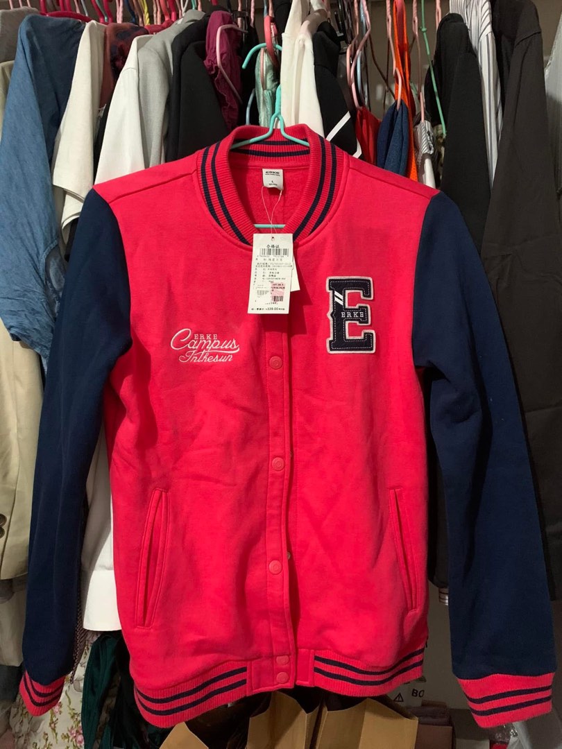 ERKE Varsity Jacket, Women's Fashion, Coats, Jackets and Outerwear on ...