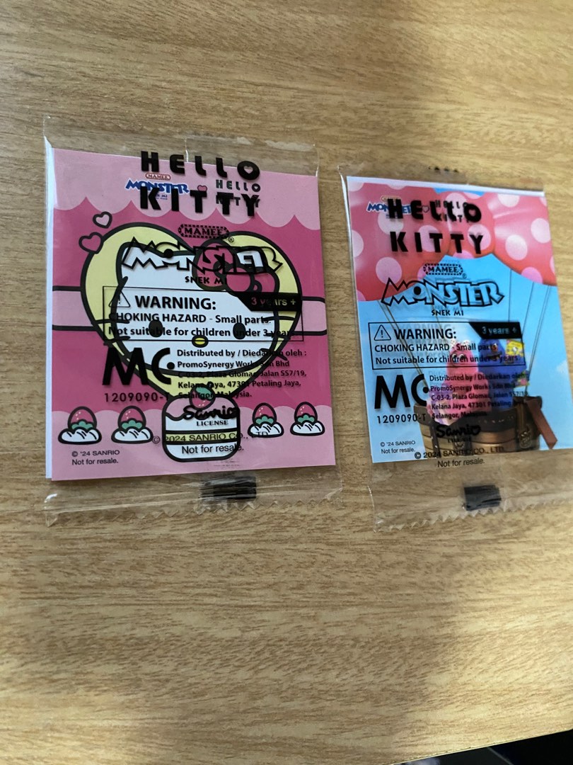 Hello Kitty X Mamee Monster Limited Edition Card 2pcs, Hobbies & Toys ...