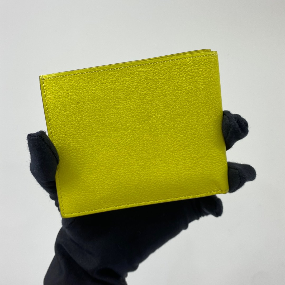 HERMES SLG YELLOW BI FOLD MC2 A STAMP W/BOX WALLET 257000705 ), Luxury ...