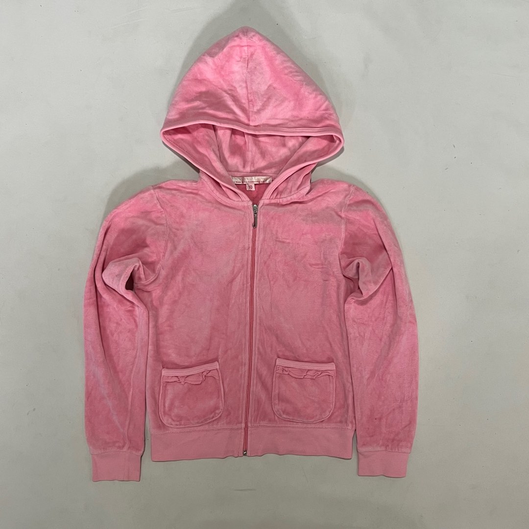 juicy couture velvet velour light pink baby pink jacket croprop fitted ...