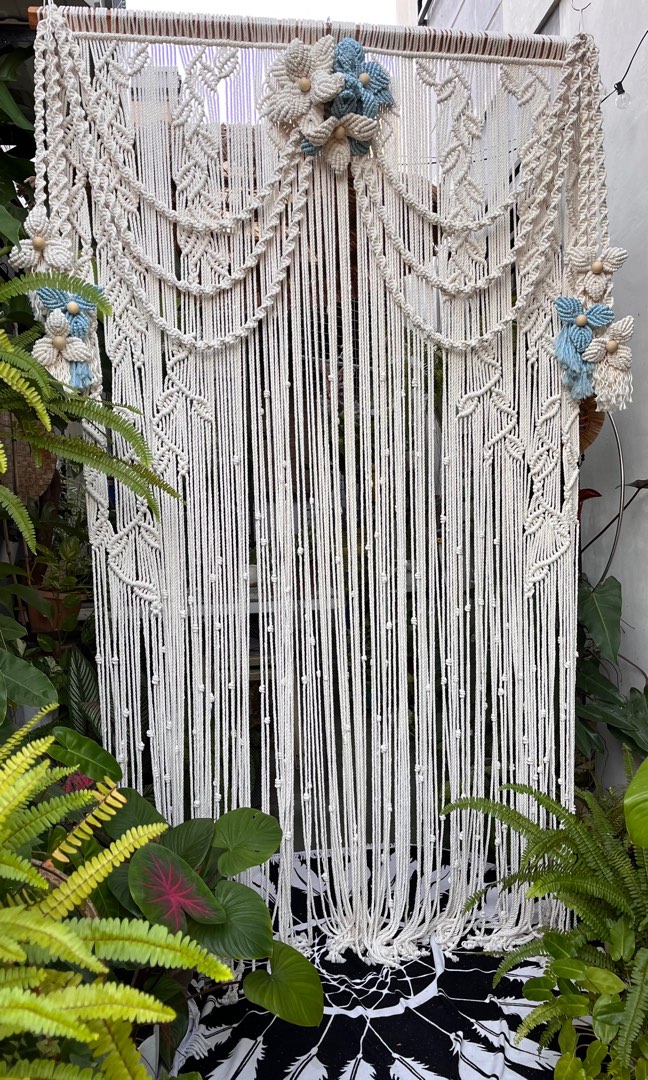 macrame backdrop, Furniture & Home Living, Home Decor, Curtains ...