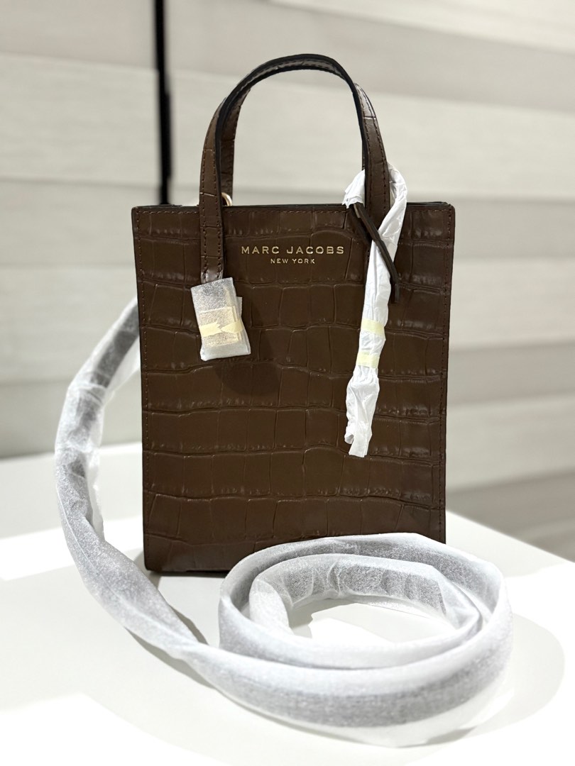 MARC JACOBS - Micro Grind Croc - Dark Brown, Women's Fashion, Bags ...