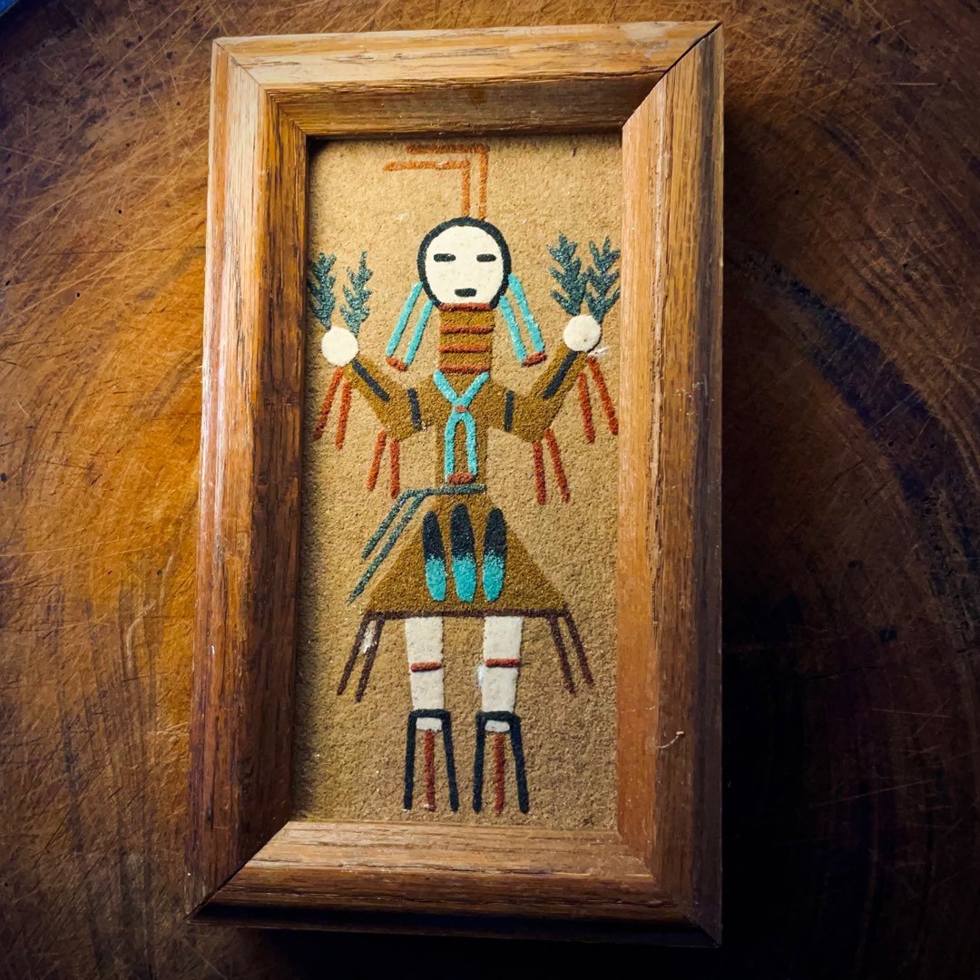 Navajo Native American Indian Traditional Healing Sand Artwork Painting ...