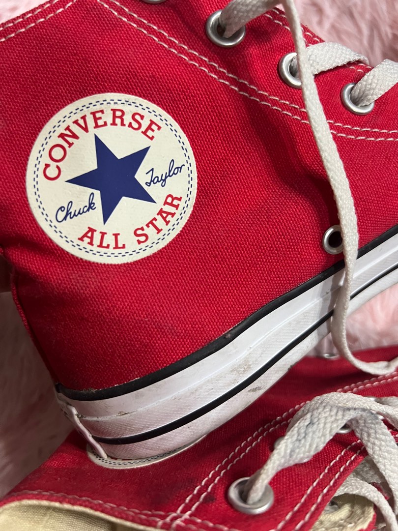 Original Converse Chuck Taylor High Cut Red, Women's Fashion, Footwear ...