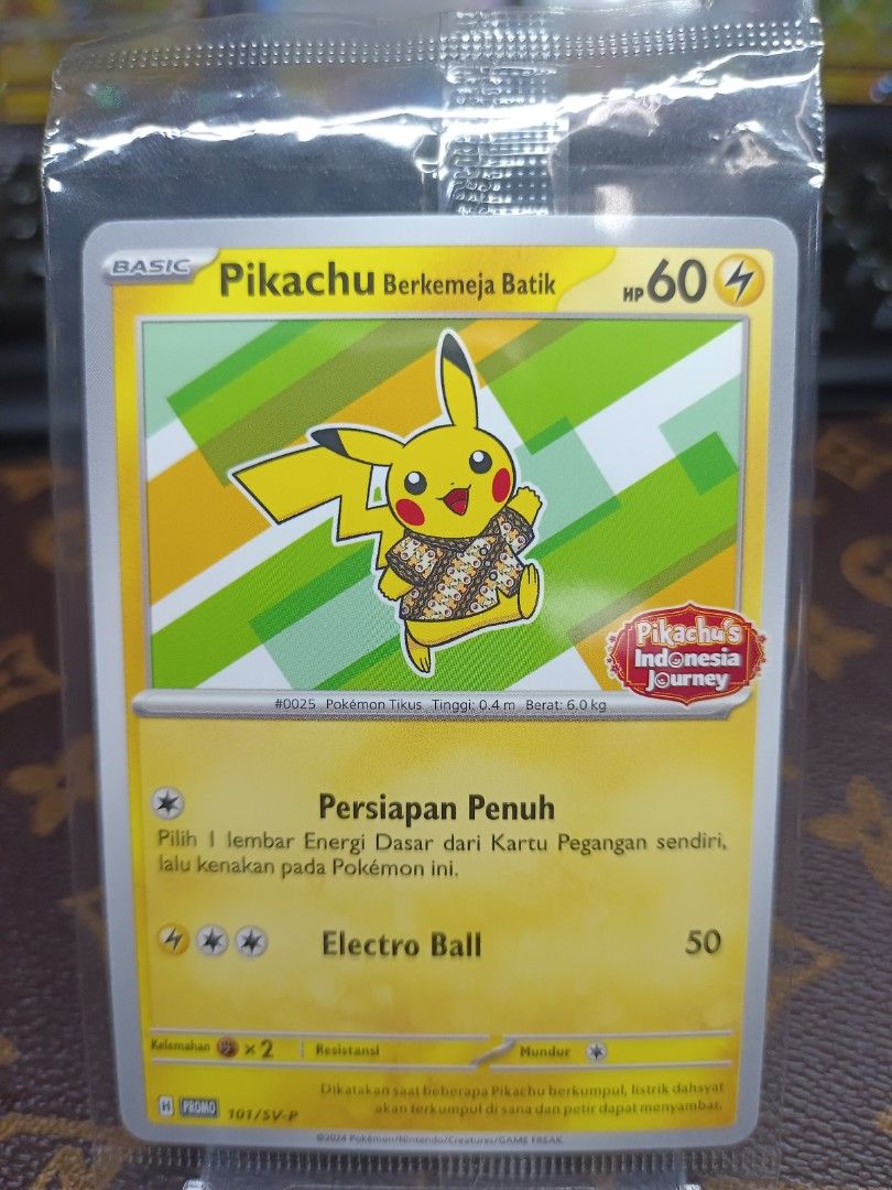 Pikachu Batik (SEALED) Promo 101/SVP Indonesia Journey Stamped Pokemon Card 2024, Hobbies & Toys ...