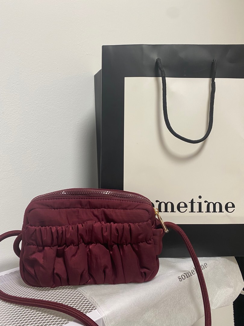 Poofah crossbody bag (Blood red), Women's Fashion, Bags & Wallets ...