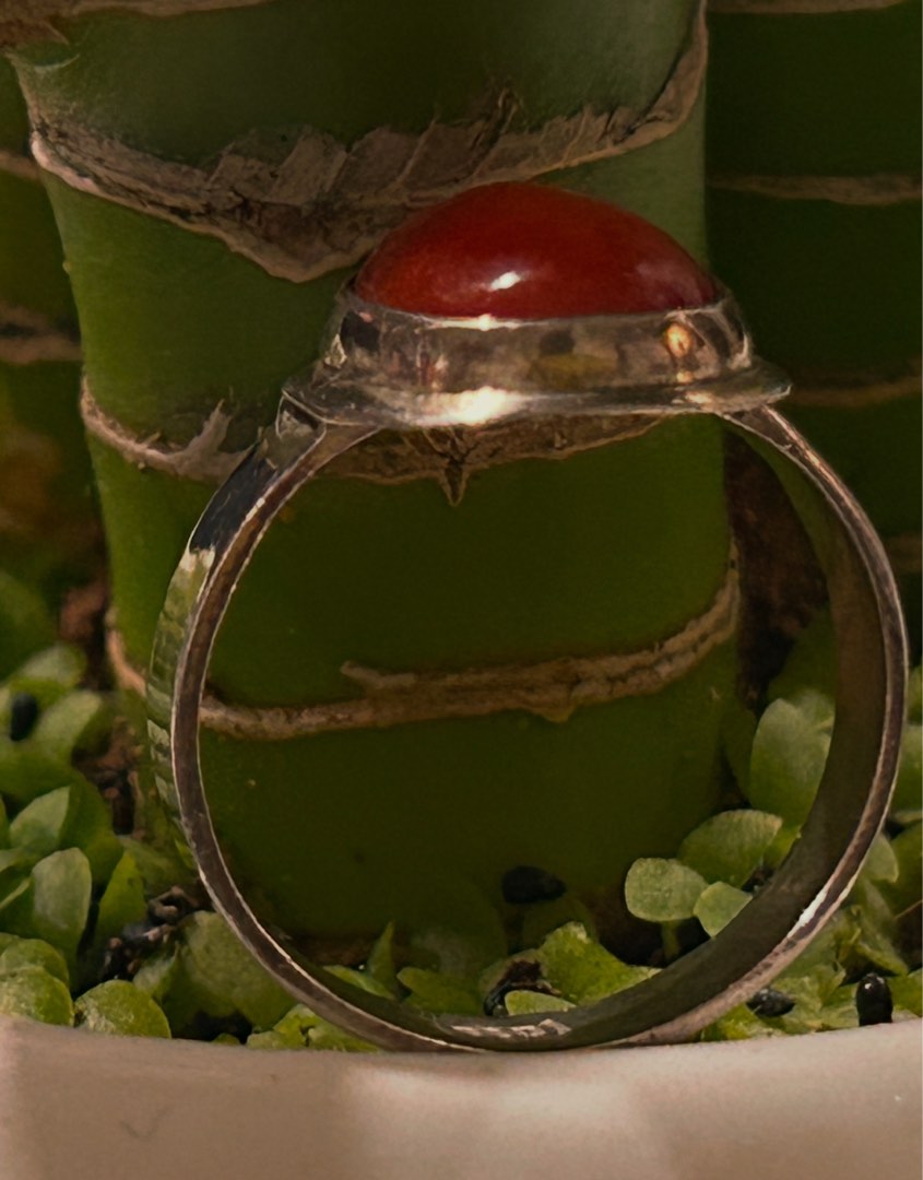 Red Corel silver ring, Men's Fashion, Watches & Accessories, Jewelry on ...