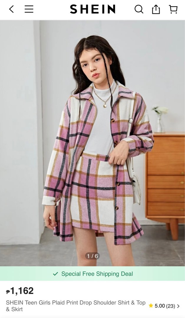 Shein Checkered Skirt Coords, Women's Fashion, Dresses & Sets, Sets or ...