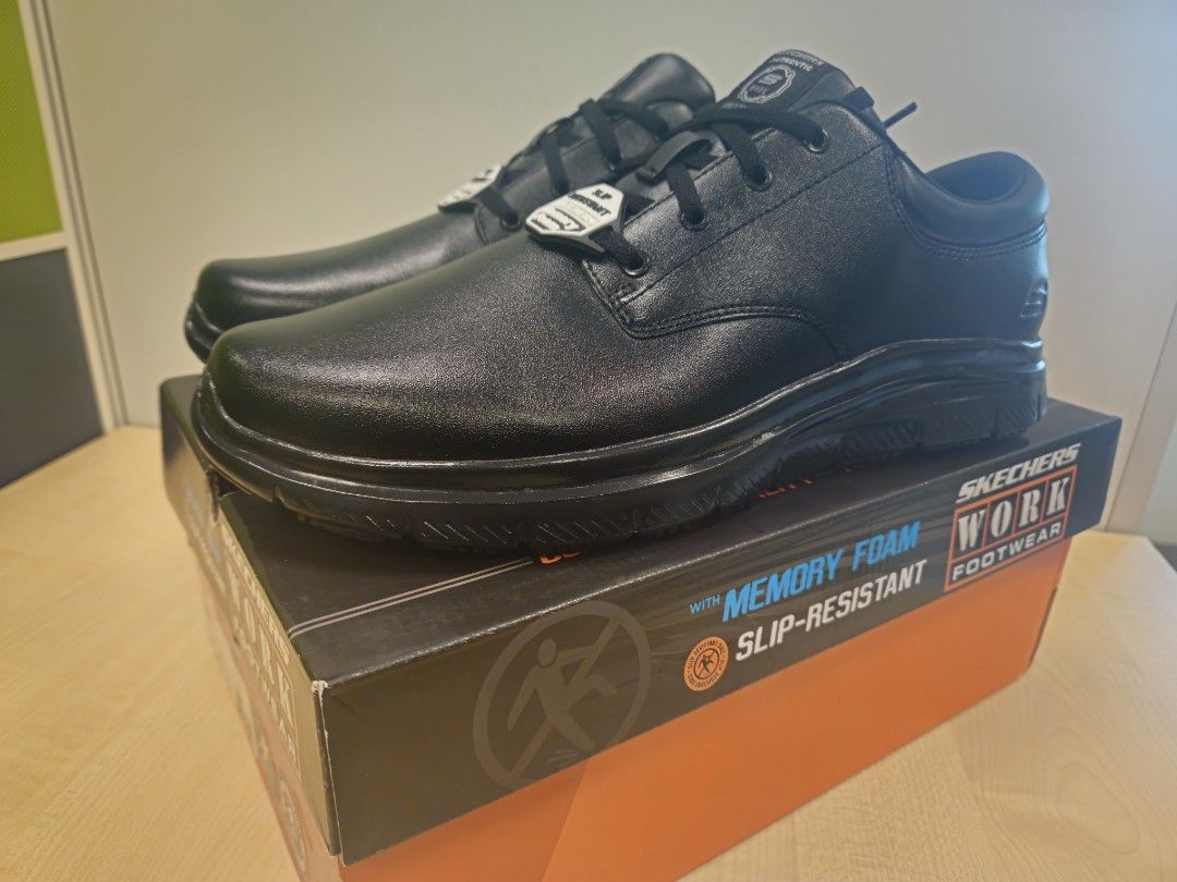 SKECHERS MENS FLEX ADVANTAGE FOURCHE SR WORK SHOES - BLACK, Men's ...