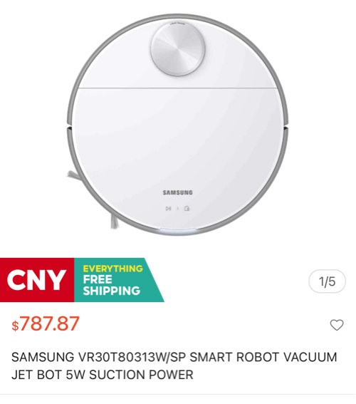 Smart Robot Vacuum Samsung JetBot+ (WiFi), TV & Home Appliances, Vacuum ...