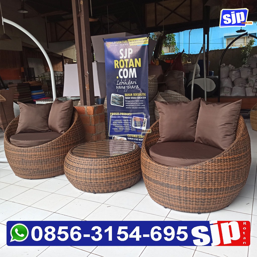 Sofa teras rotan sintetis / kursi teras kursi taman rotan sintetis ...