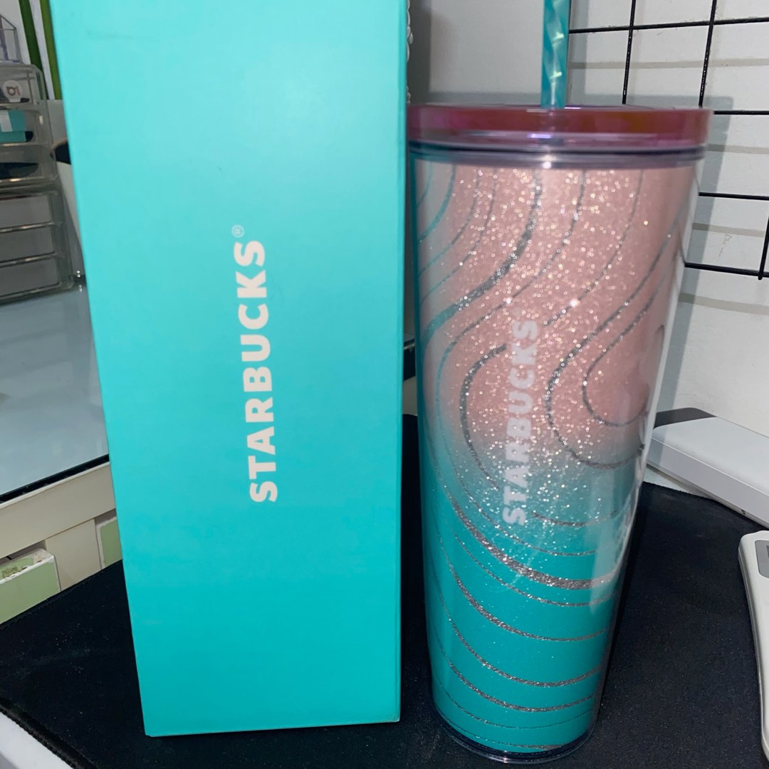 Starbucks Turquoise Cold Cup 2025, Furniture & Home Living, Kitchenware ...