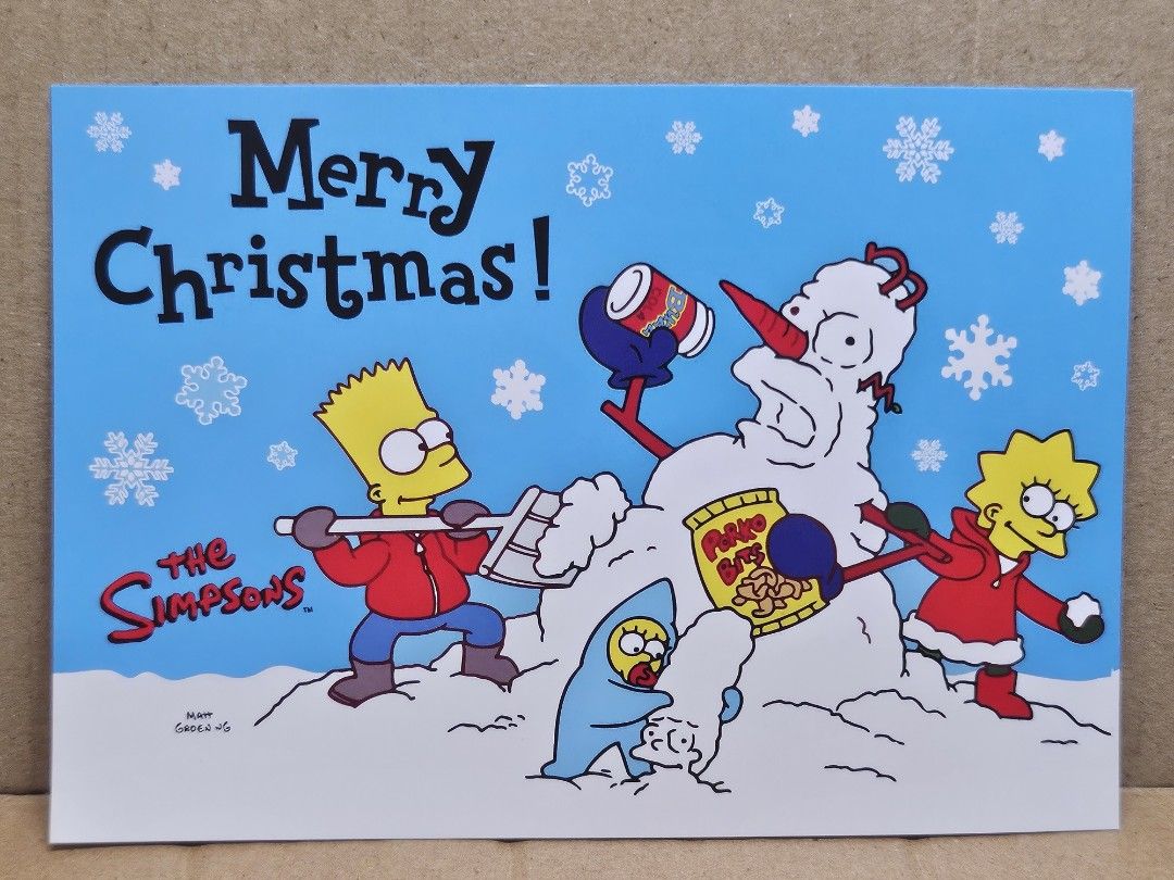 THE SIMPSONS "MERRY CHRISTMAS" (VER. C) OFFICIAL LICENSED POSTCARD (MADE IN KOREA), Hobbies ...