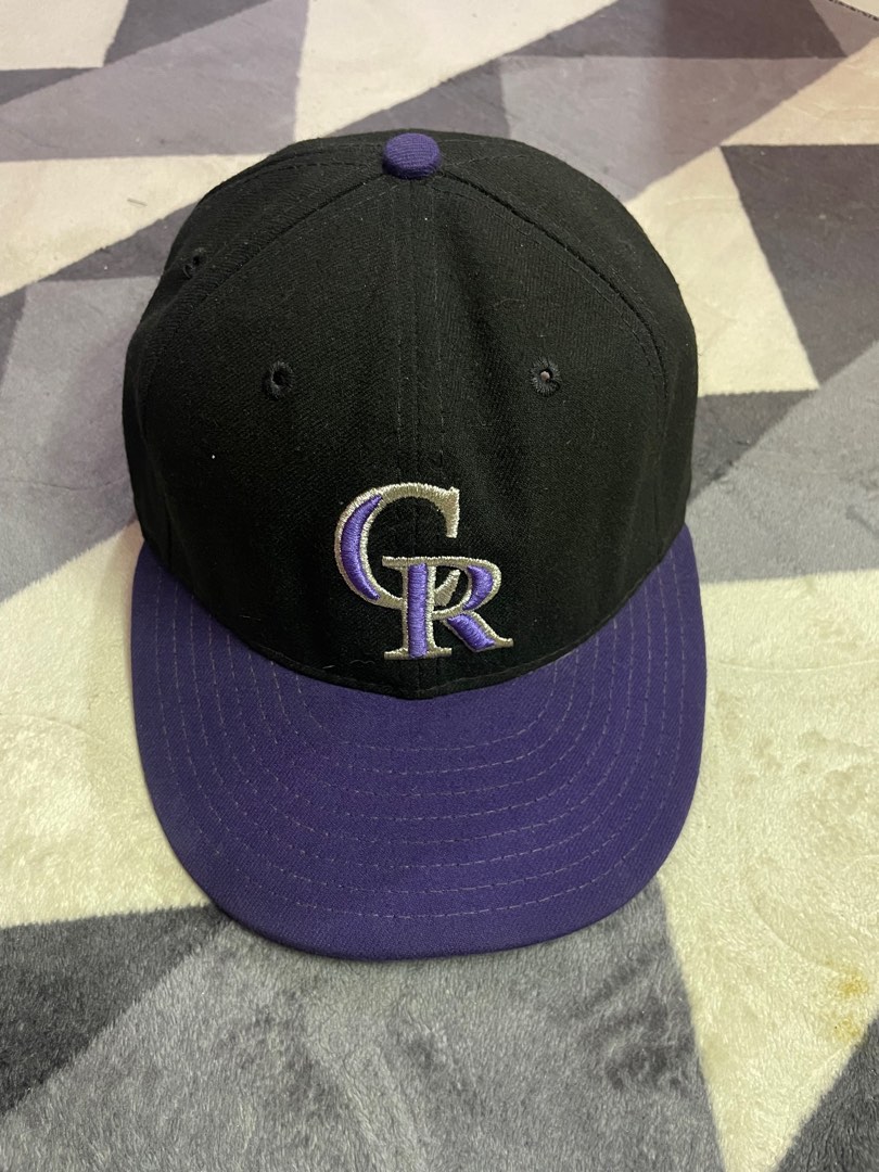 Topi New Era Colorado Rockies ALT 59Fifty Fitted Hat (Black/Purple) MLB ...