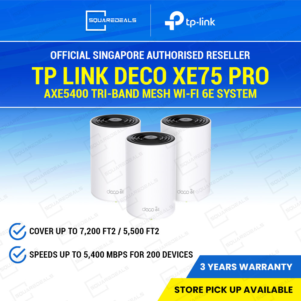TP Link Deco XE75 Pro AXE5400 Tri-Band Mesh Wi-Fi 6E 2/3 Pack System 2 ...