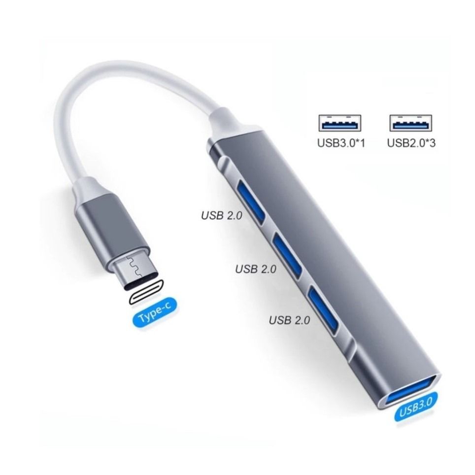 USB Type C to Type A Hub 4 Ports Splitter Adapter Multi Expander ...