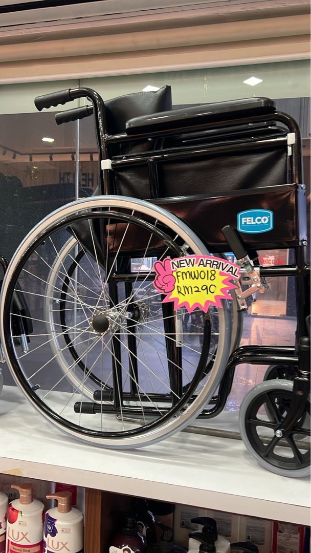Wheelchair (Brand Felco) Foldable, Health & Nutrition, Assistive ...