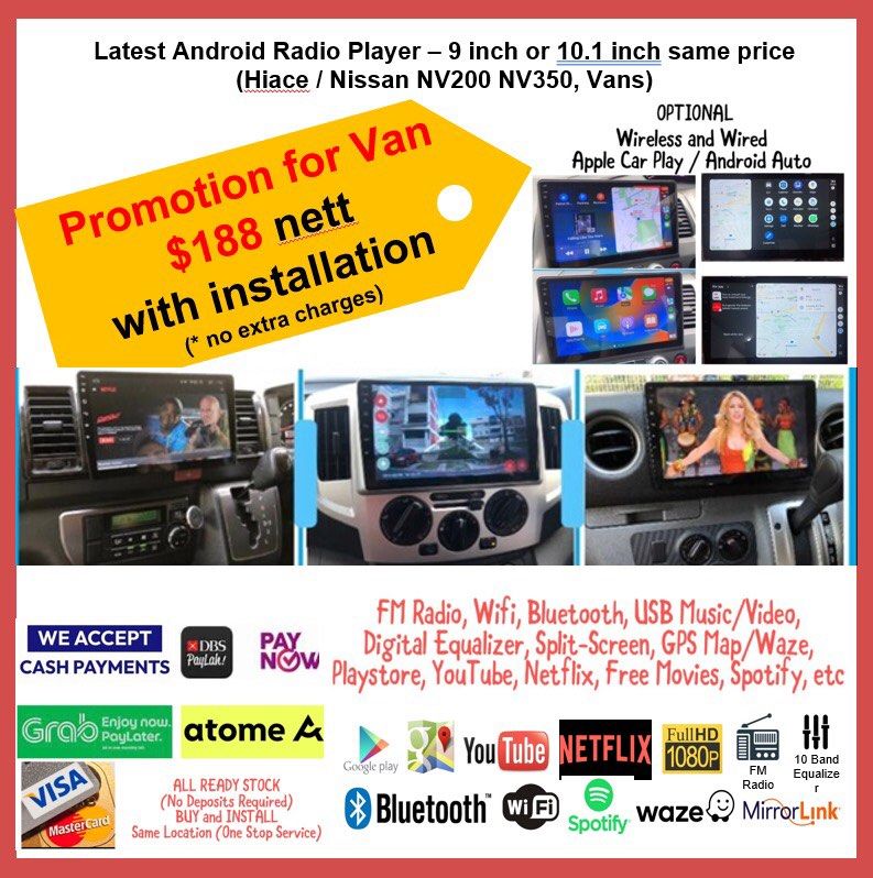 $188 with INSTALLATION (VAN Promotion) Toyota Hiace LiteAce Nissan ...